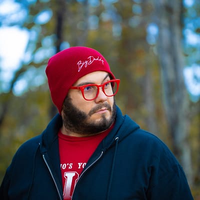 Big Daddy Red Puff Logo Snapback Hat (White) | Big Daddy Clothing Co.