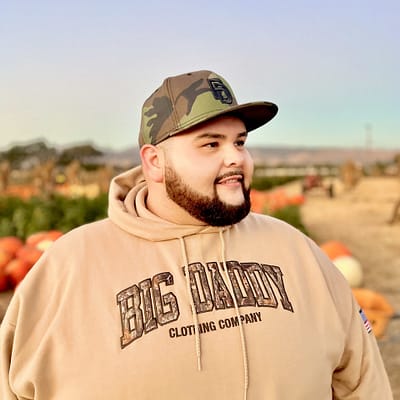 Big Daddy Red Puff Logo Snapback Hat (White) | Big Daddy Clothing Co.