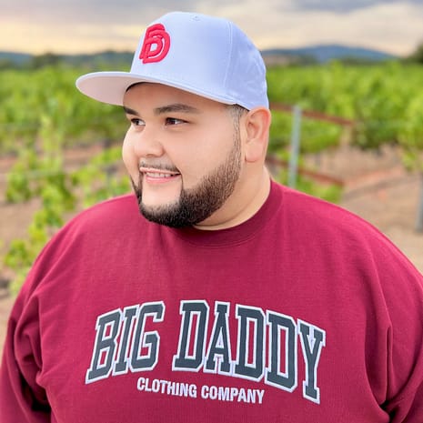 Big Daddy Red Puff Logo Snapback Hat (White) | Big Daddy Clothing Co.