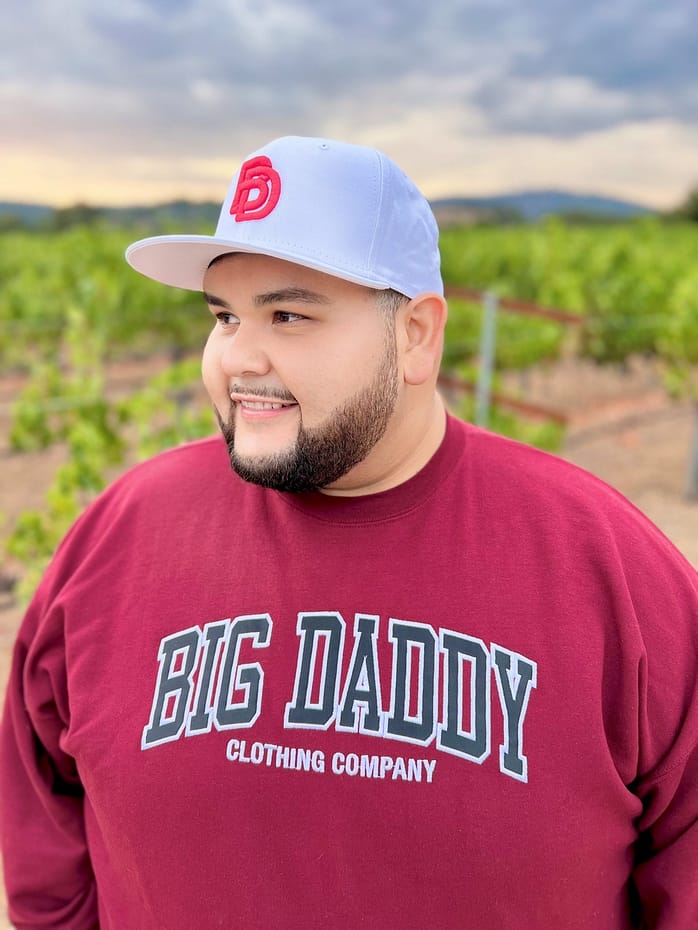 Big Daddy Red Puff Logo Snapback Hat (White) | Big Daddy Clothing Co.