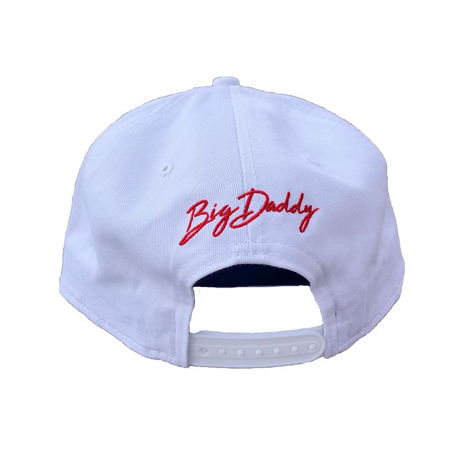 Big Daddy Red Puff Logo Snapback Hat (White) | Big Daddy Clothing Co.
