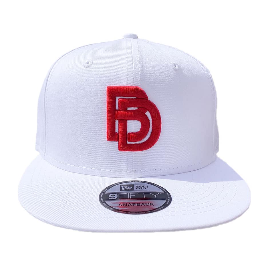 Big Daddy Red Puff Logo Snapback Hat (White) | Big Daddy Clothing Co.