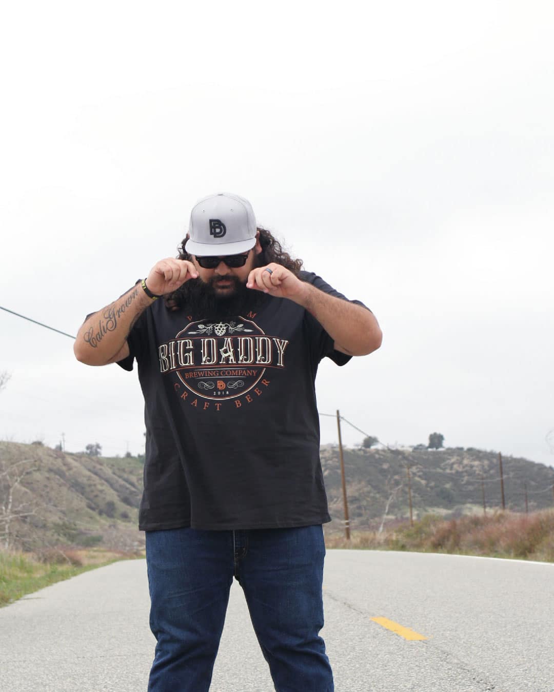 Big Daddy Black Puff Logo Snapback Hat (White) | Big Daddy Clothing Co.