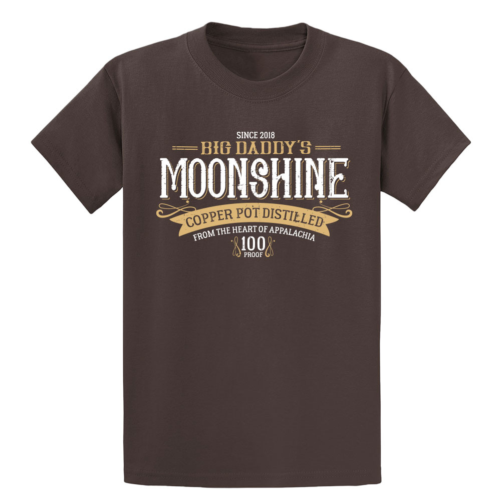 Big Daddy’s Moonshine Short Sleeve Tee (Brown) | Big Daddy Clothing Co.