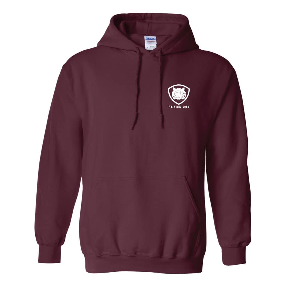 PS/MS 206 Pullover Hoodie – Maroon | VarsityCentralNJ.com