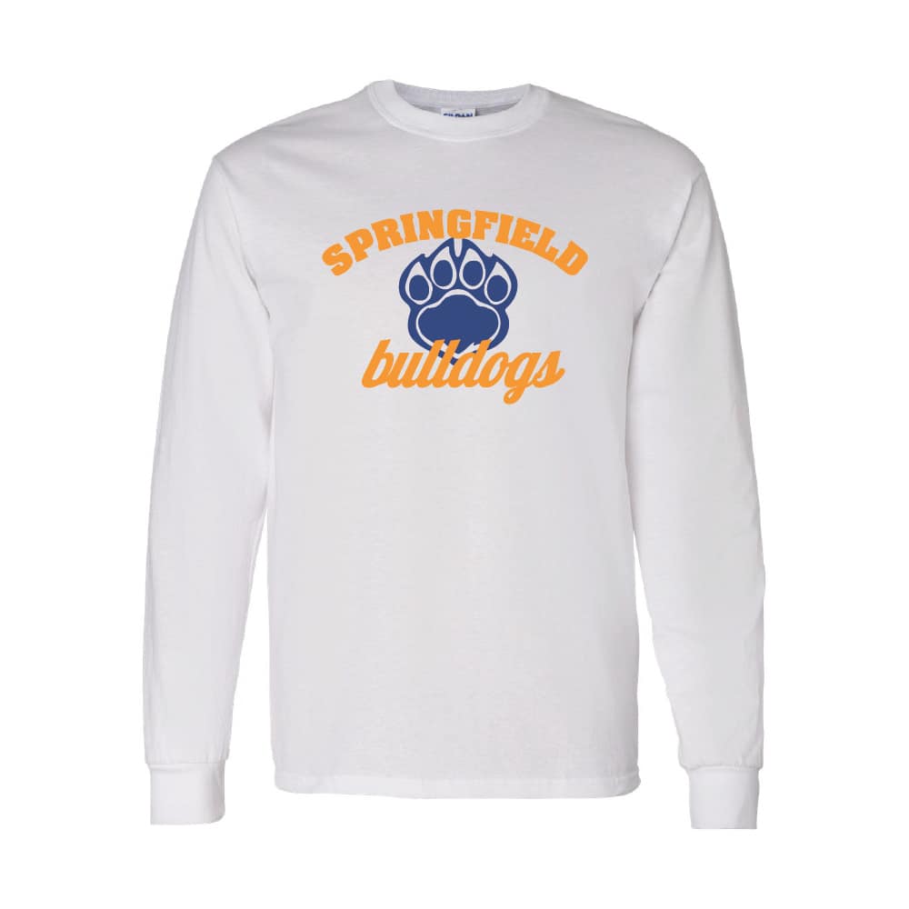 Springfield Bulldogs Long Sleeve Tee – White | VarsityCentralNJ.com