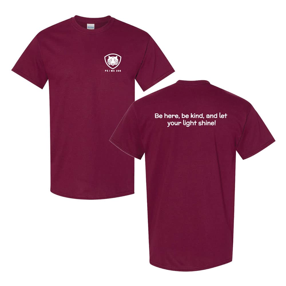 PS/MS 206 Short Sleeve Tee – Maroon | VarsityCentralNJ.com
